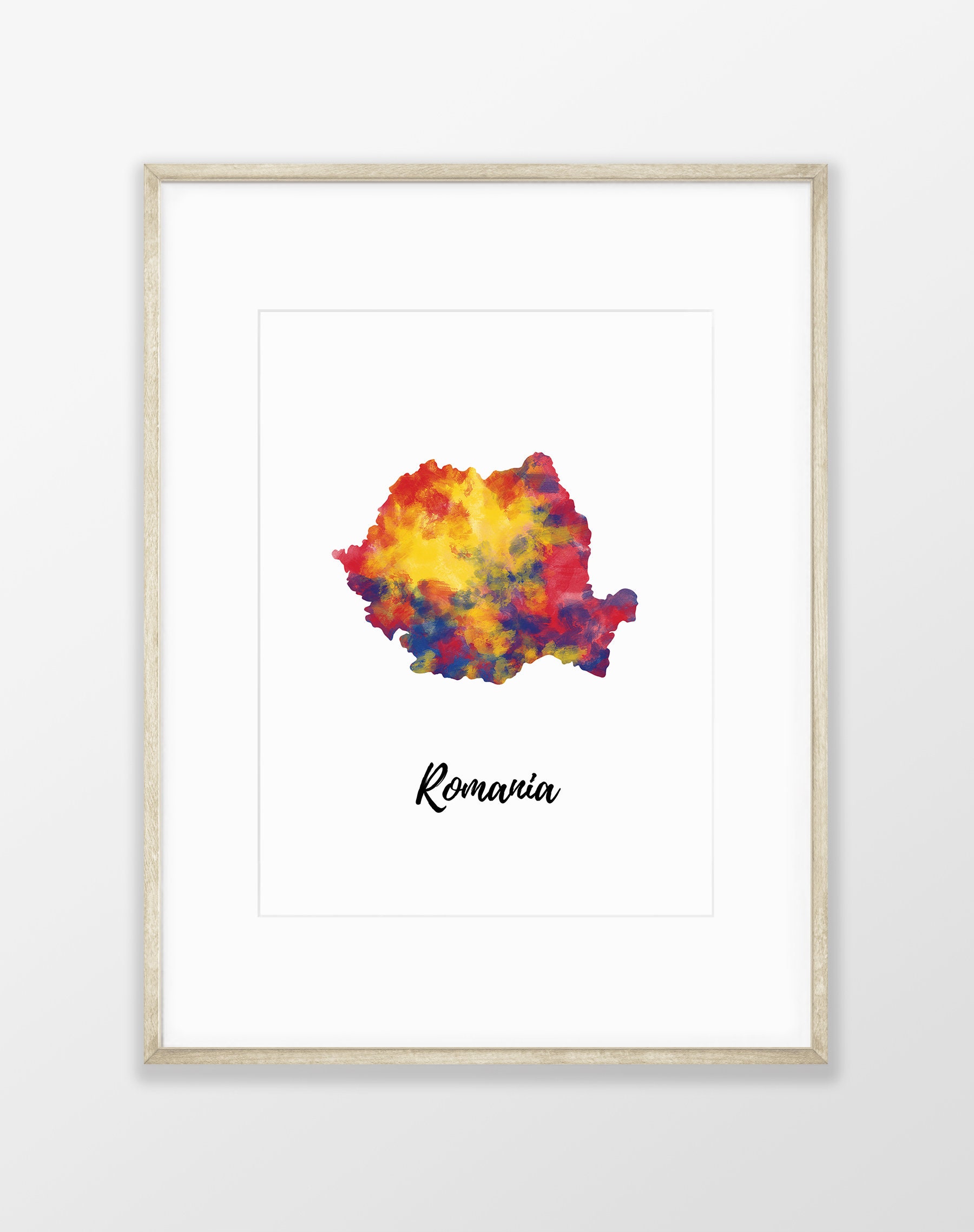 Romania Map | Romania Art | Romania Poster | Country Map | Wall Decor ...