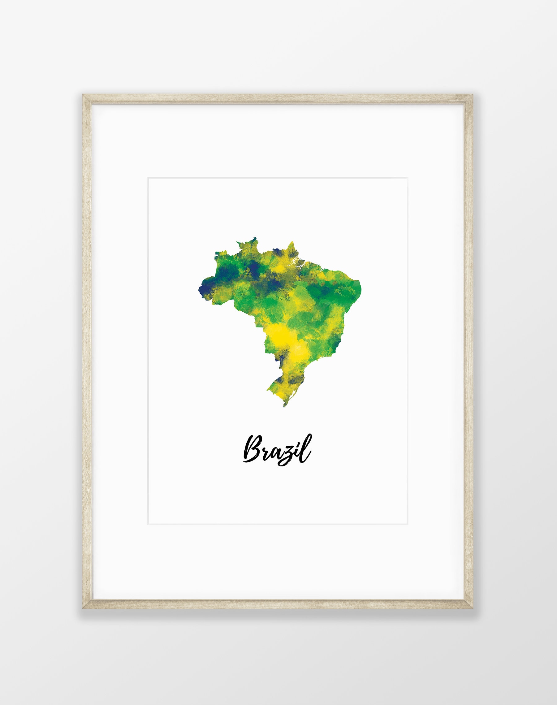 Brazil Map | Brazil Art | Brazil Poster | Country Map | Wall Decor Art ...
