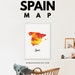 Spain Map | Spain Art | Spain Poster | Country Map | Wall Decor Art ...