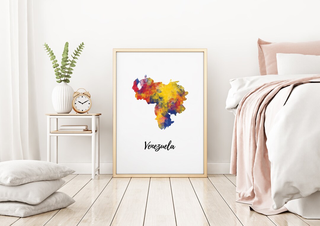 Venezuela Map | Venezuela Art | Venezuela Poster | Country Map | Wall ...