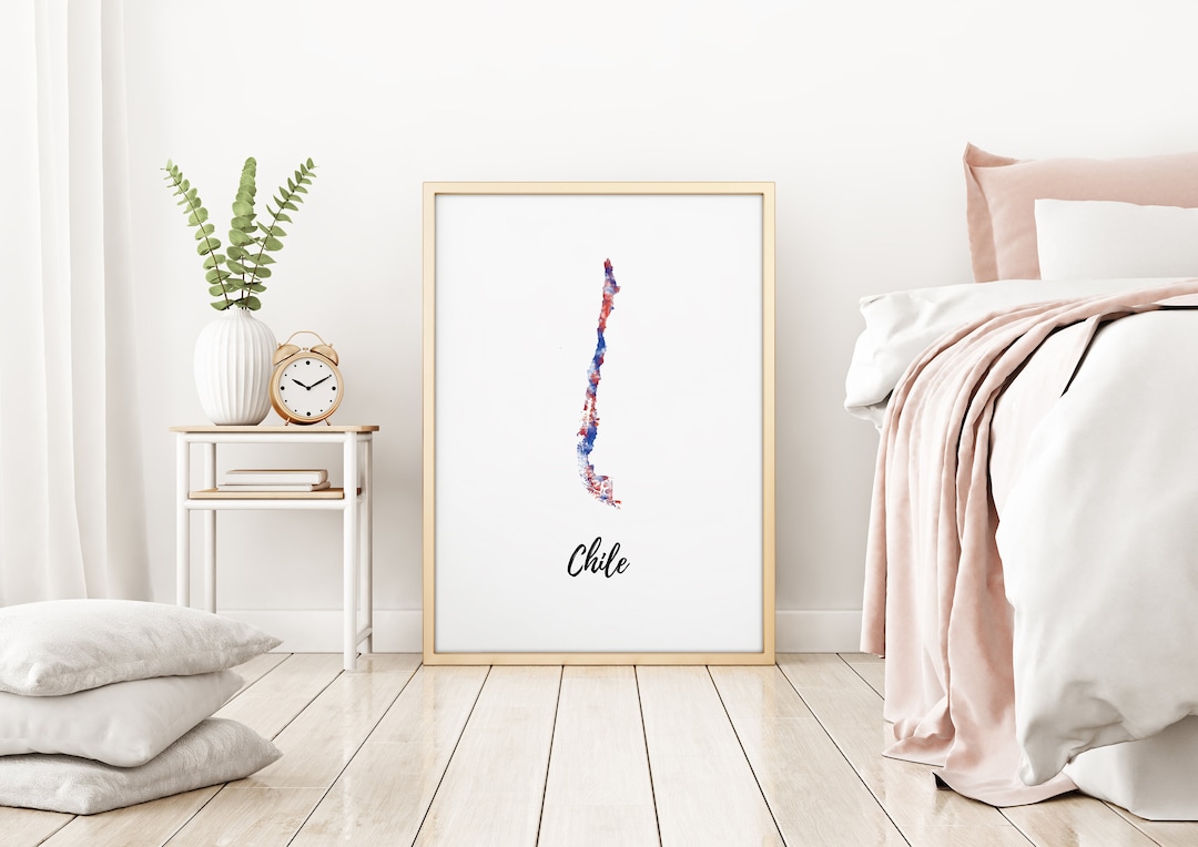 Chile Map | Chile Art | Chile Poster | Country Map | Wall Decor Art ...