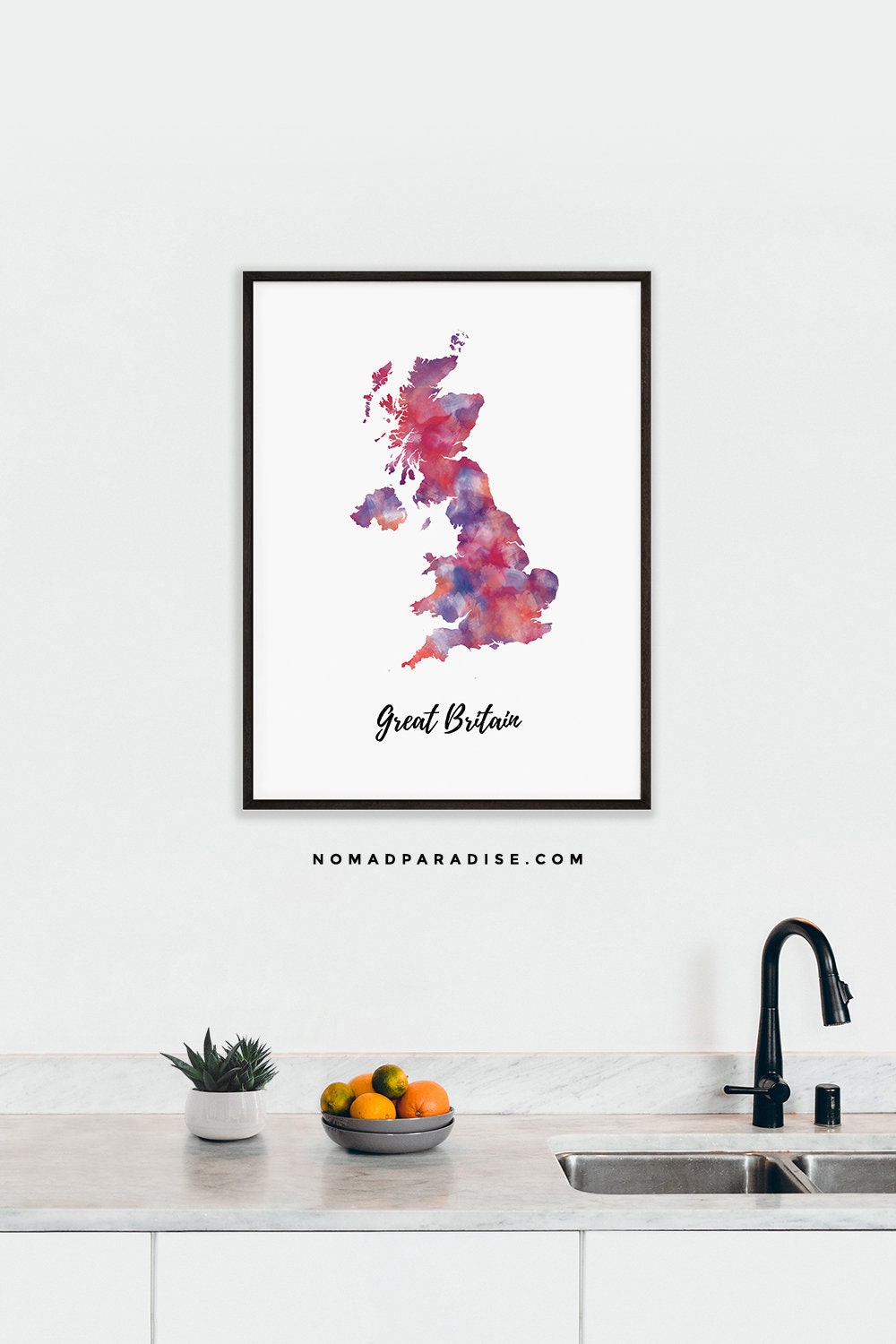 United Kingdom Map | Great Britain Art | UK Poster | Country Map | Wall ...