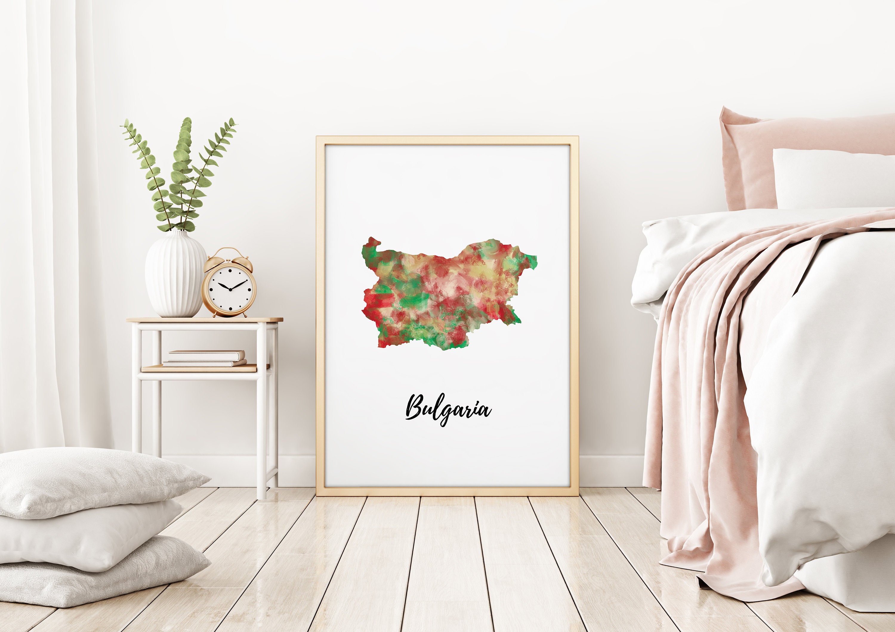 Bulgaria Map | Bulgaria Art | Bulgaria Poster | Country Map | Wall ...