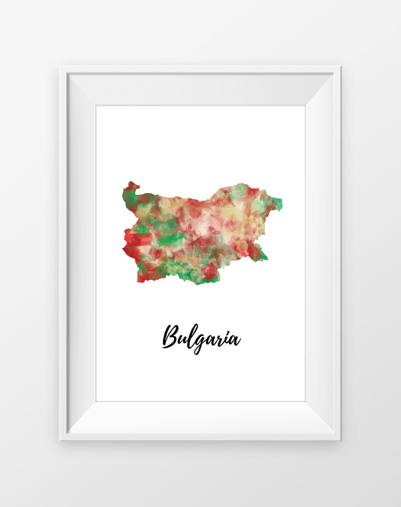 Bulgaria Map | Bulgaria Art | Bulgaria Poster | Country Map | Wall ...