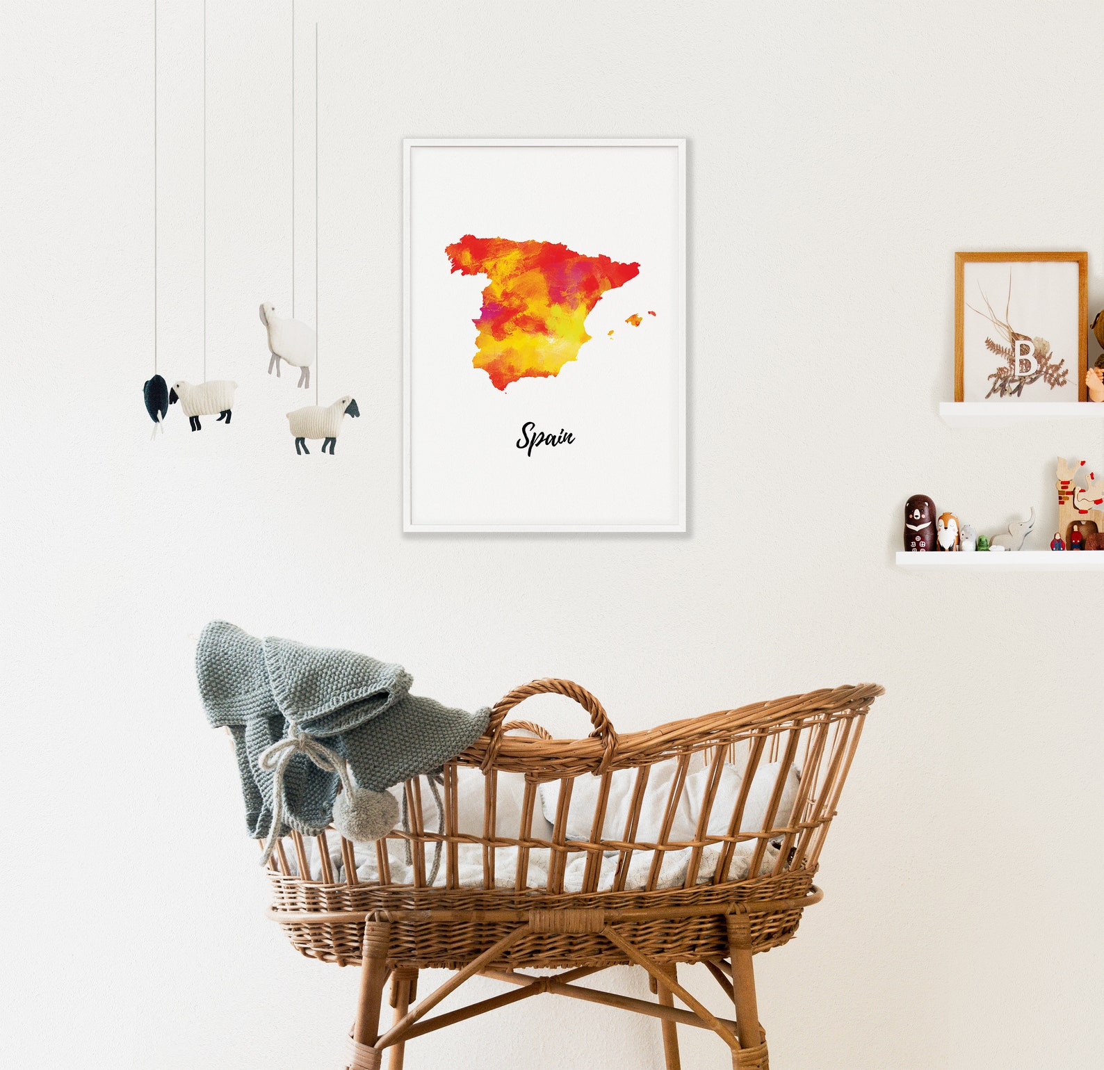 Spain Map | Spain Art | Spain Poster | Country Map | Wall Decor Art ...