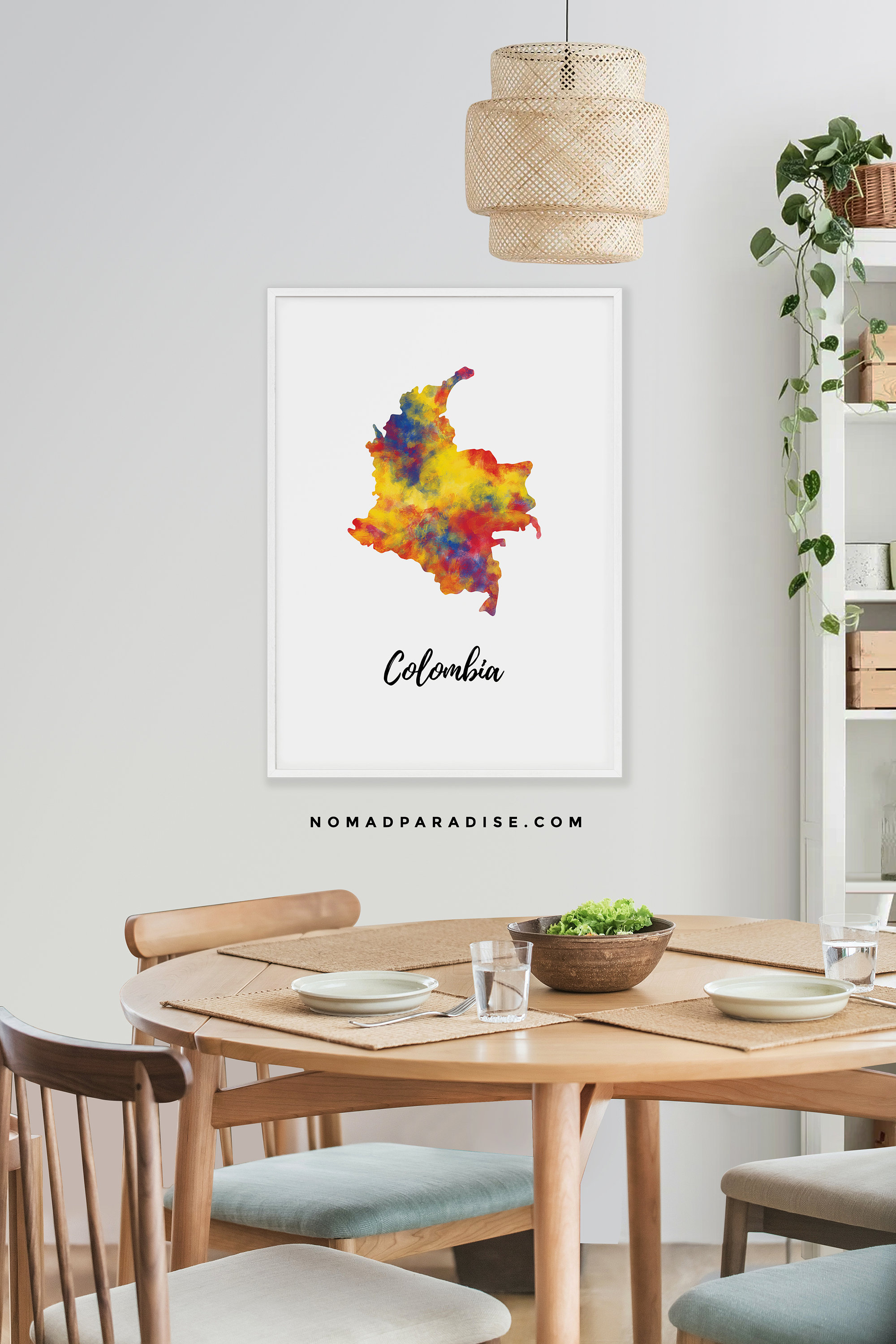 Colombia Map | Colombia Art | Colombia Poster | Country Map | Wall ...