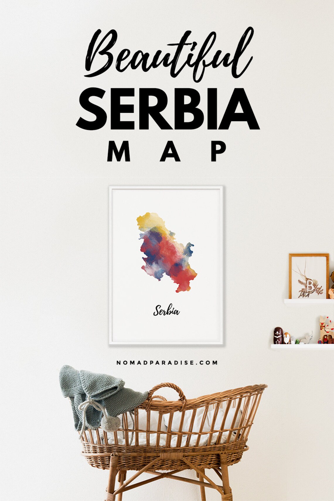 Serbia Map | Serbia Art | Serbia Poster | Country Map | Wall Decor Art ...