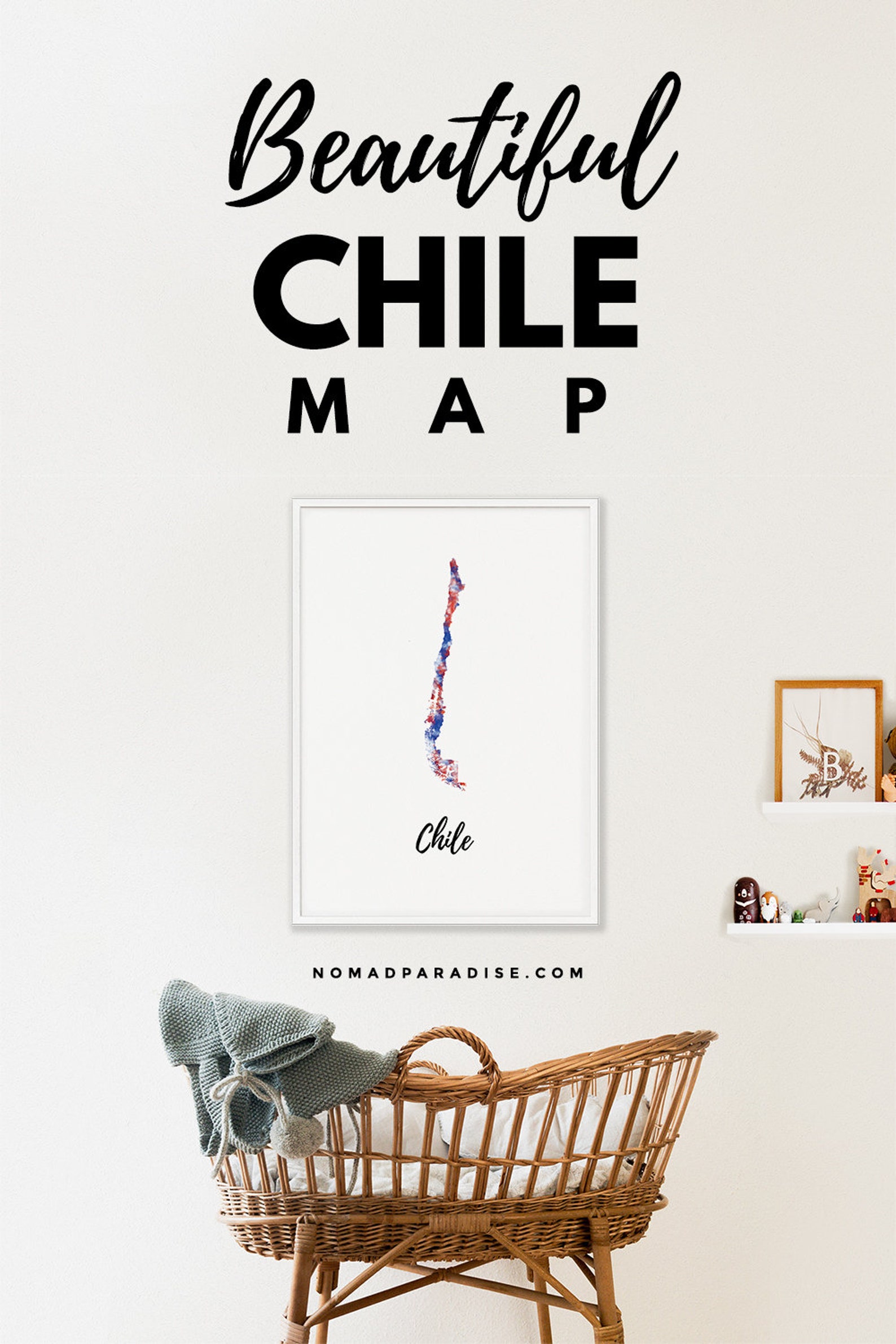 Chile Map | Chile Art | Chile Poster | Country Map | Wall Decor Art ...