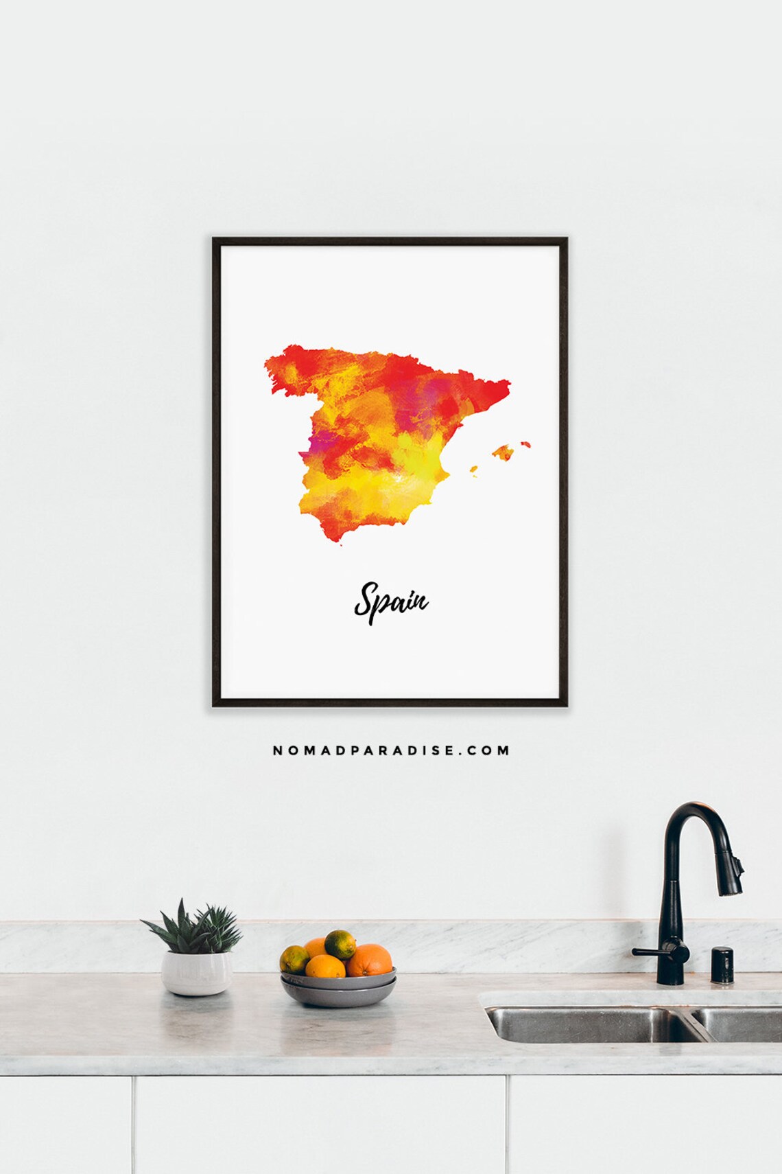 Spain Map | Spain Art | Spain Poster | Country Map | Wall Decor Art ...