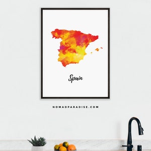 Spain Map | Spain Art | Spain Poster | Country Map | Wall Decor Art ...