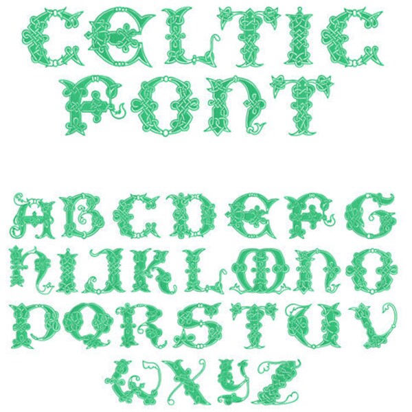 Celtic Knot Embroidery Font - Etsy