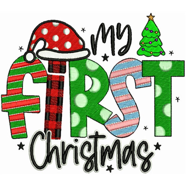 First Christmas Embroidery Design - Etsy