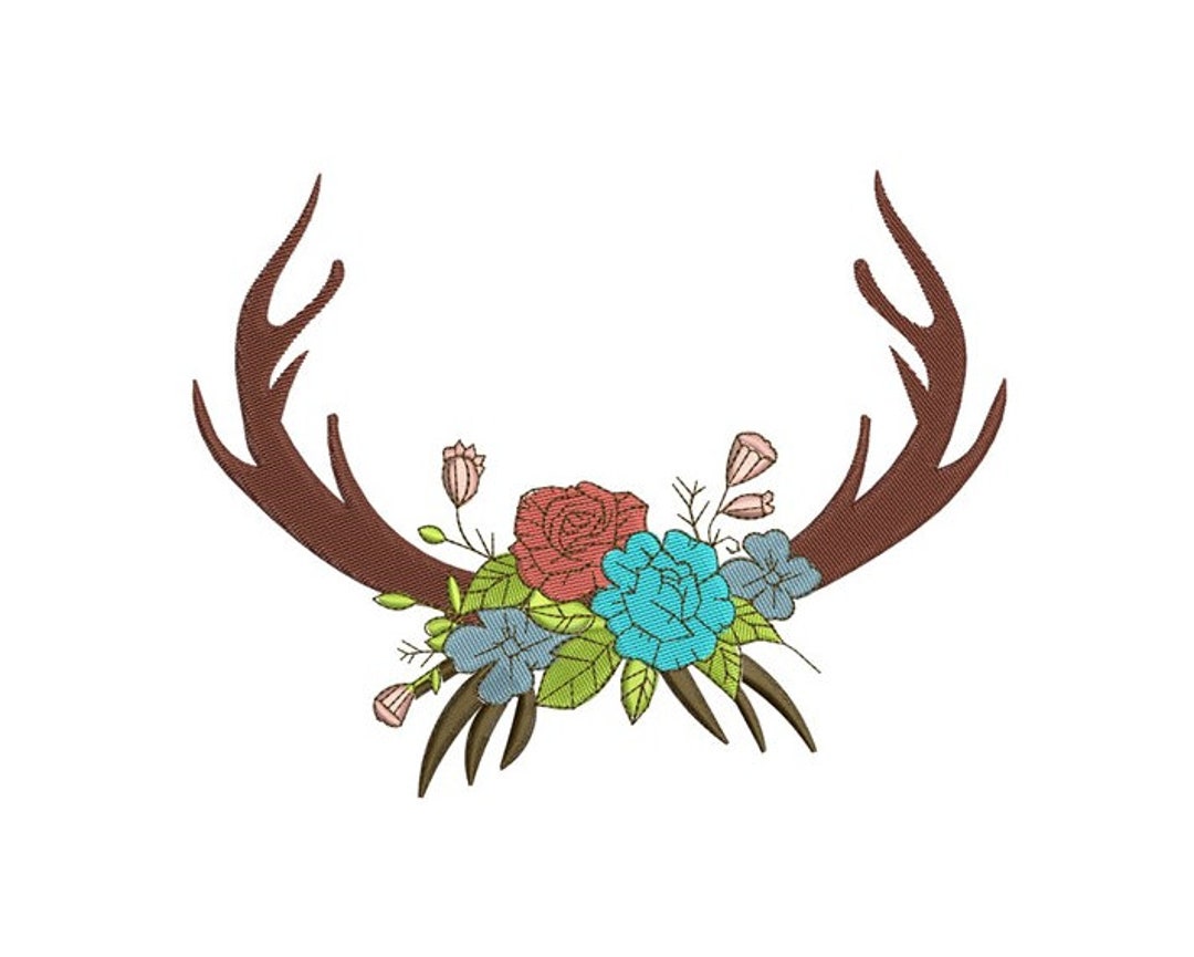 Floral Antler Embroidery - Elegant Embroidery - Beautiful Antler ...