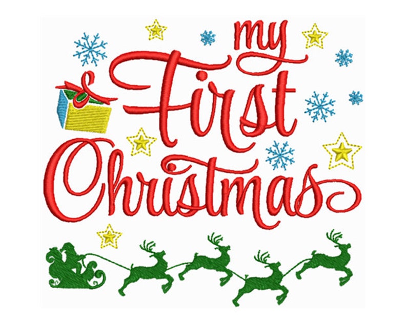 My First Christmas Machine Embroidery Design / Santa Claus | Etsy