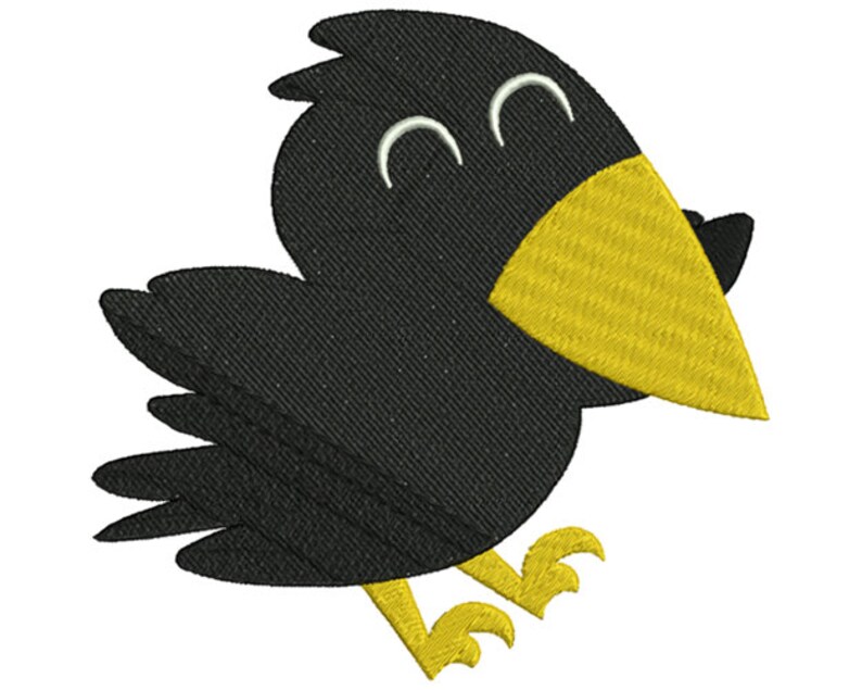 Raven Machine Embroidery Design Black Crow Embroidery | Etsy
