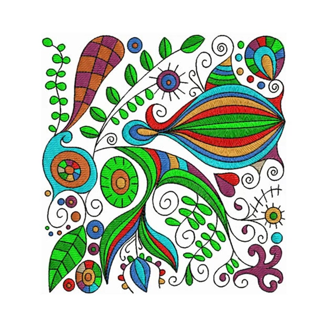 Abstract Flowers - Machine Embroidery Design - Etsy