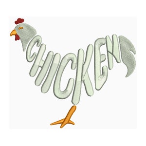Chicken Machine Embroidery Design 2 Sizes - Etsy
