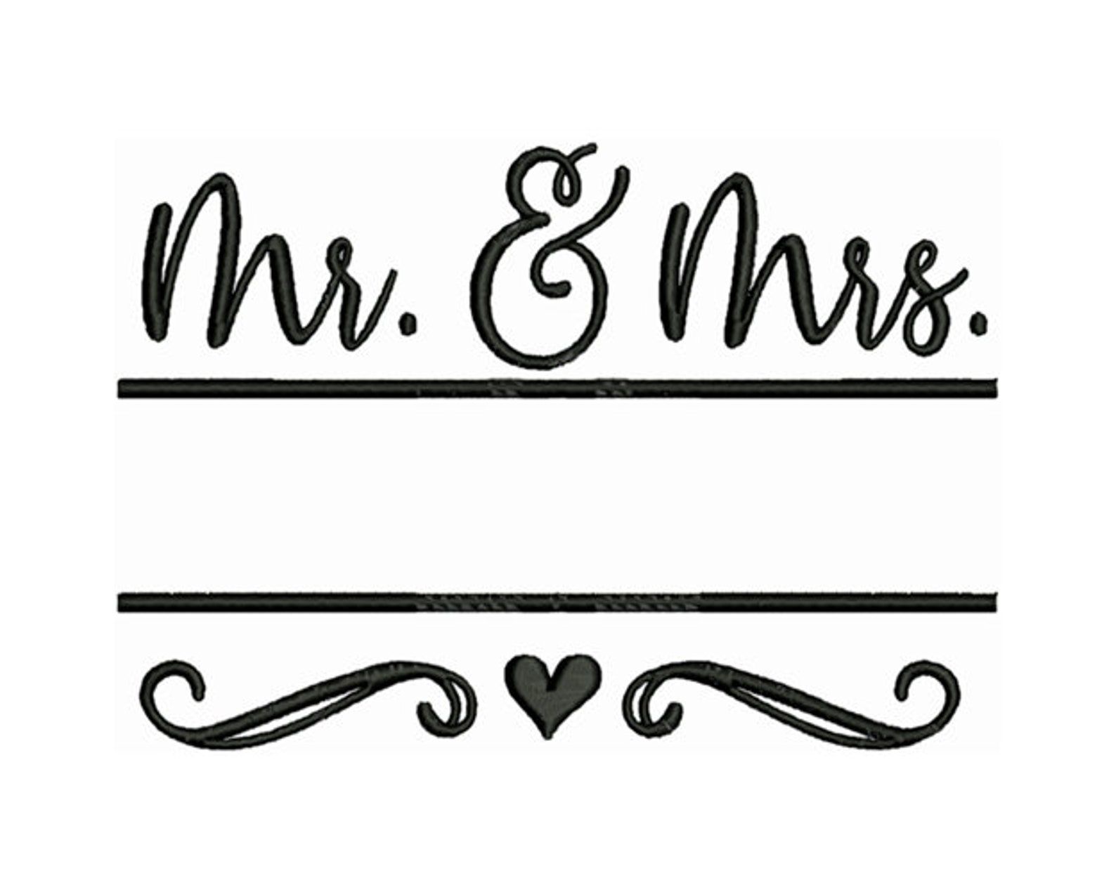 Mr & Mrs Machine Embroidery Design Wedding Embroidery - Etsy
