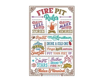 Fire Pit Rules List - Etsy