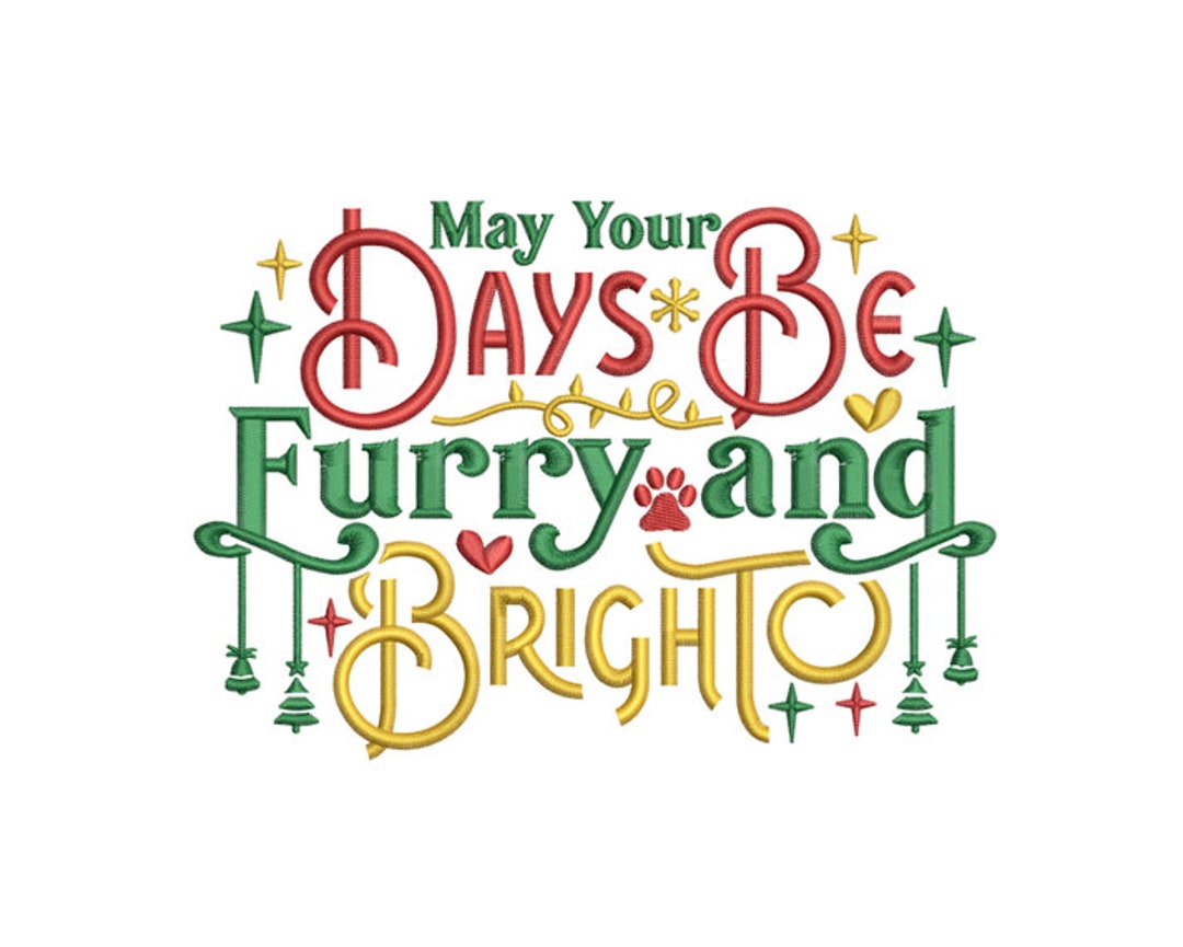 Furry & Bright - Machine Embroidery Design - Christmas Embroidery - Pet ...