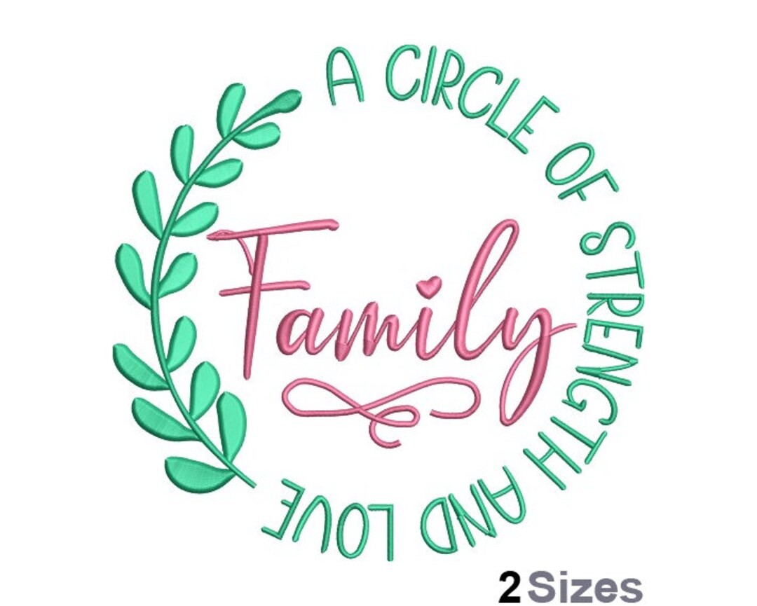 Family Embroidery - Family Quotes Embroidery - Circle Plant Embroidery ...