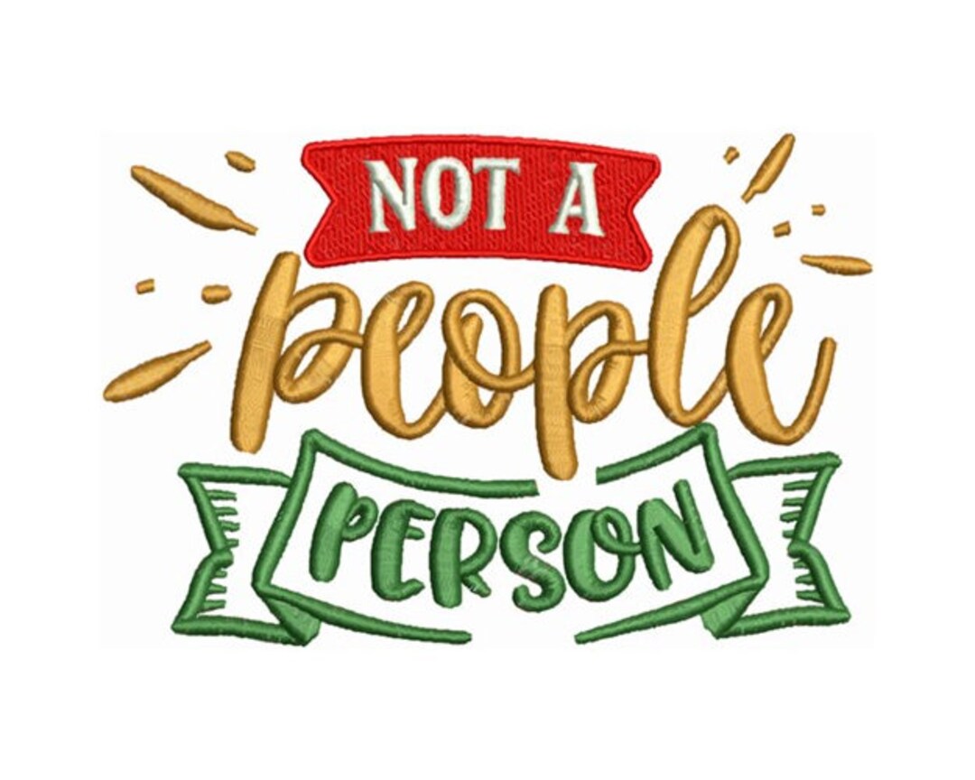 Not People Person Embroidery Funny Embroidery Saying Introvert ...