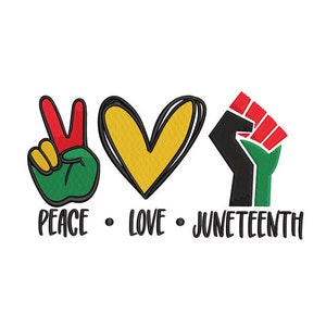 Juneteenth Embroidery : Peace and Love Celebration | Unique African ...