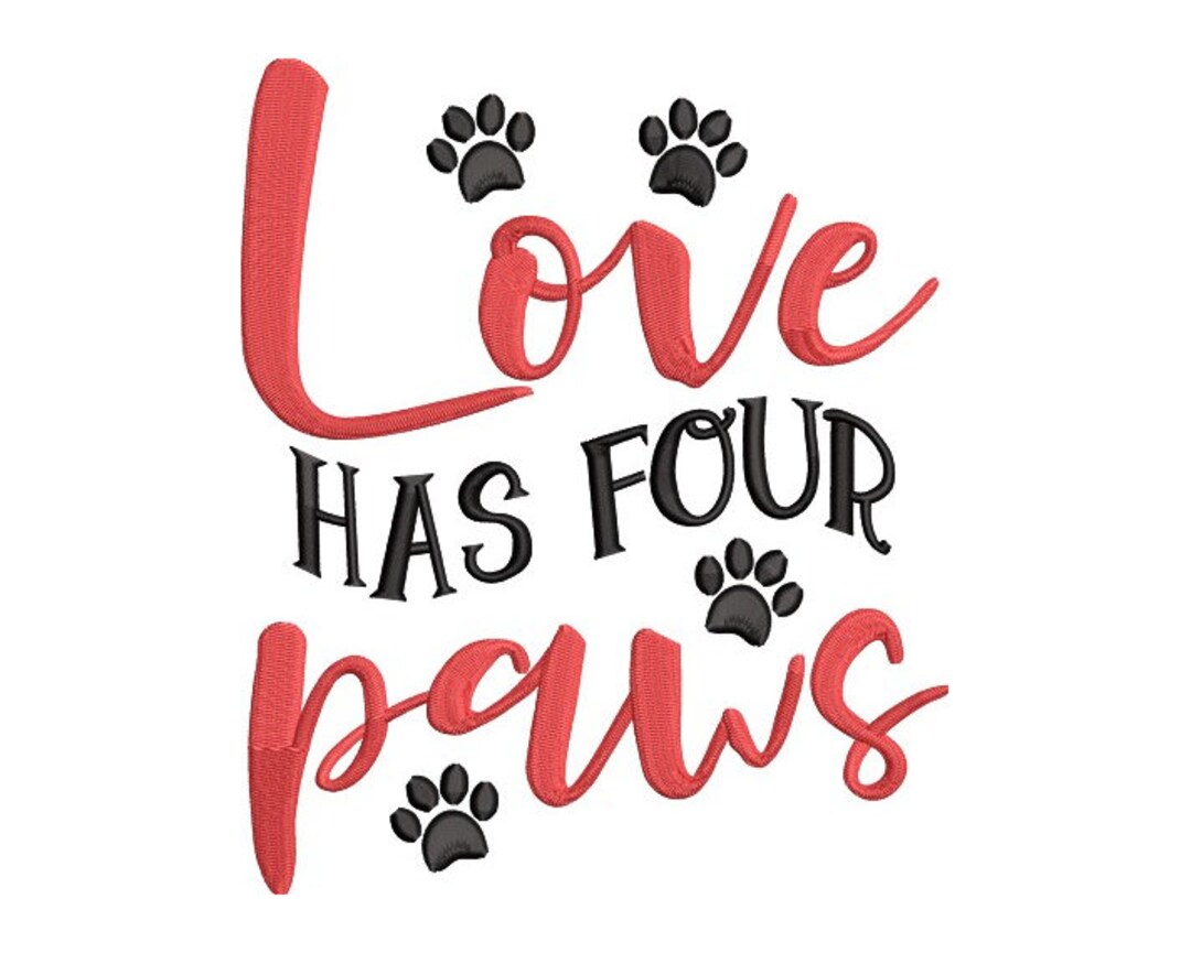 Four Paws - Adorable Embroidery Design for Pet Lovers - Paw Embroidery ...