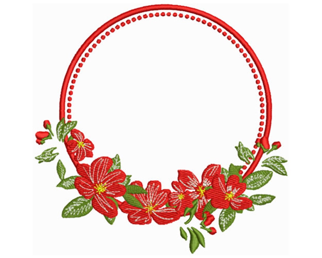 Floral Wreath Machine Embroidery Designembroidery Designs - Etsy