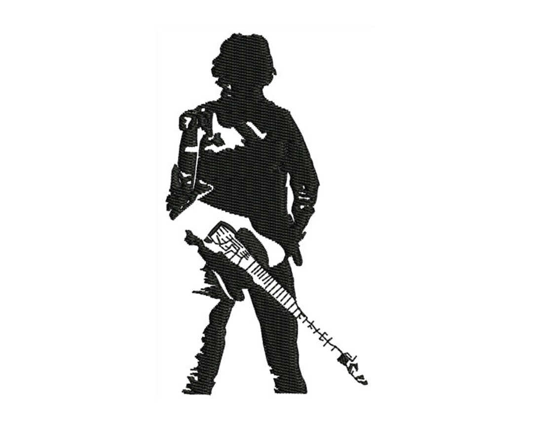 Bruce Springsteen Silhouette Machine Embroidery Design - Rock and Roll ...