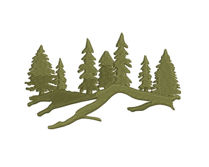 Forest Landscape Machine Embroidery Design Trees - Etsy