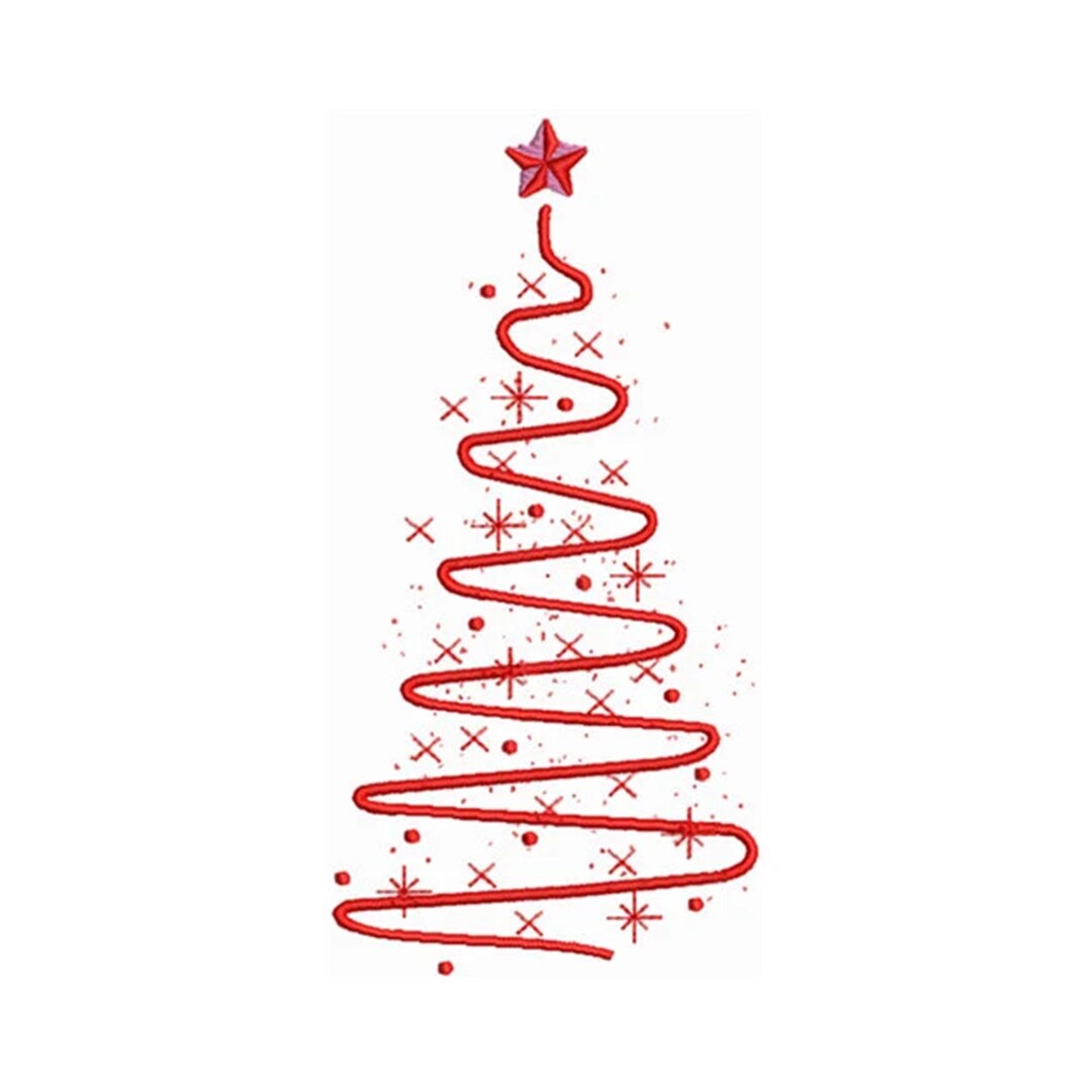 Swirl Christmas Tree Embroidery Design / 4x4 Hoop 5x7 Hoop Christmas ...