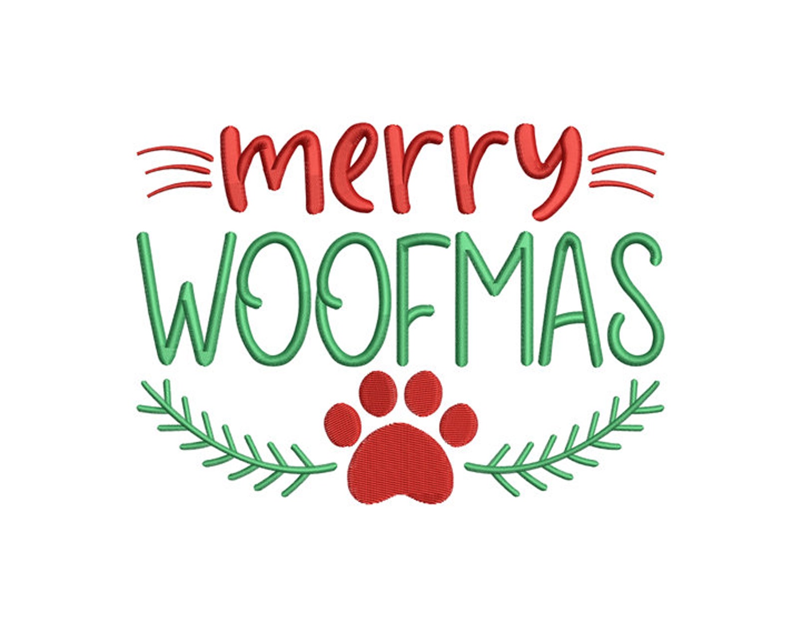 Merry Woofmas - Xmas Decor - Merry Pawmas Embroidery - Machine ...