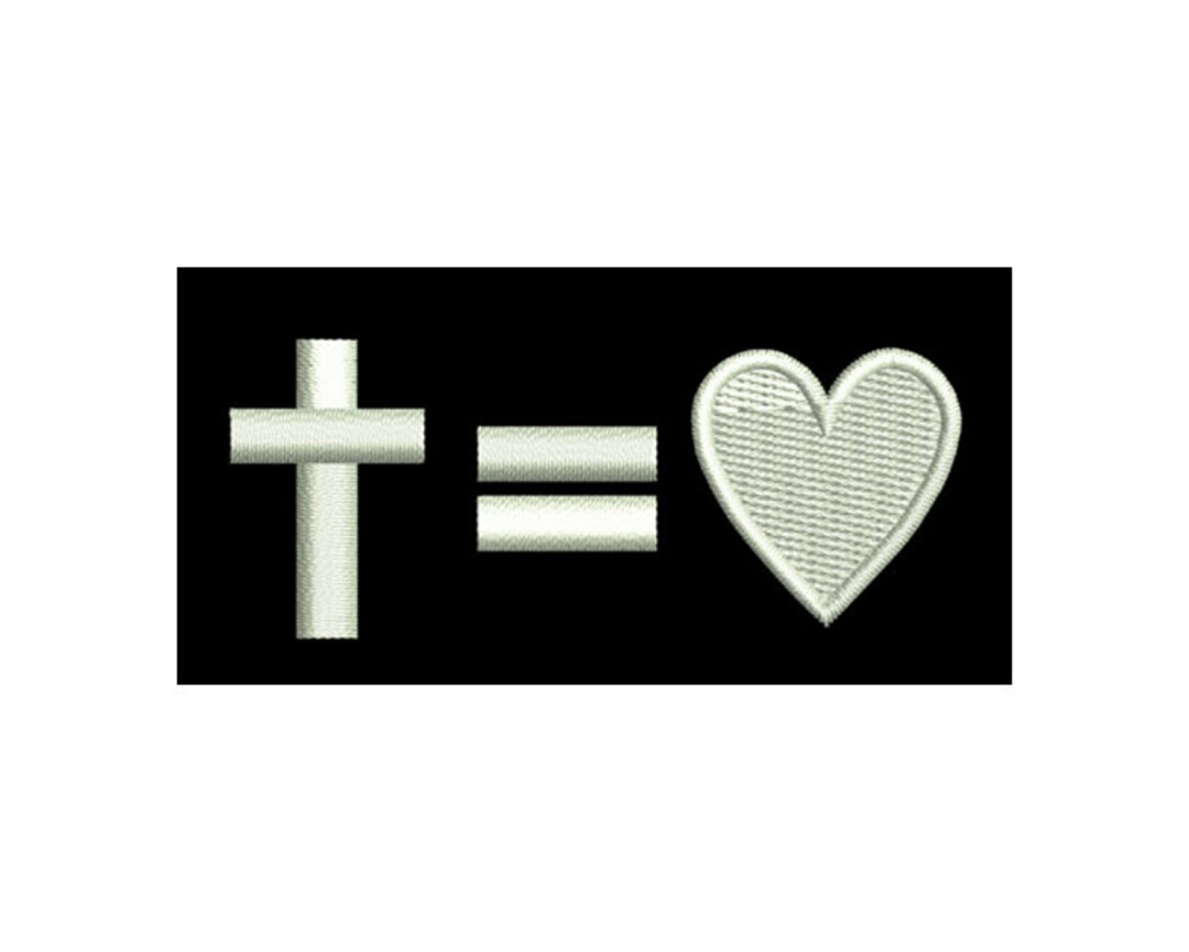 Cross Equals Love Embroidery - Religious Cross Embroidery - Love ...