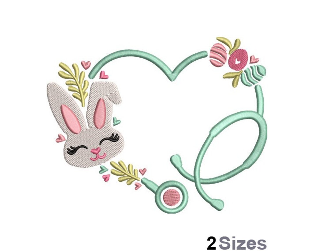 Easter Stethoscope Embroidery - Easter Embroidery - Bunny Embroidery ...