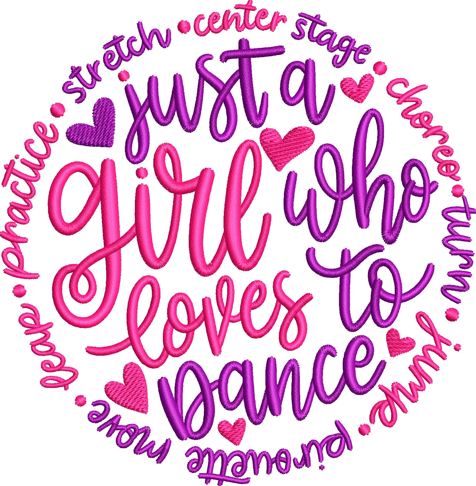 Loves to Dance Embroidery - Dance Embroidery - Girls Move Embroidery ...