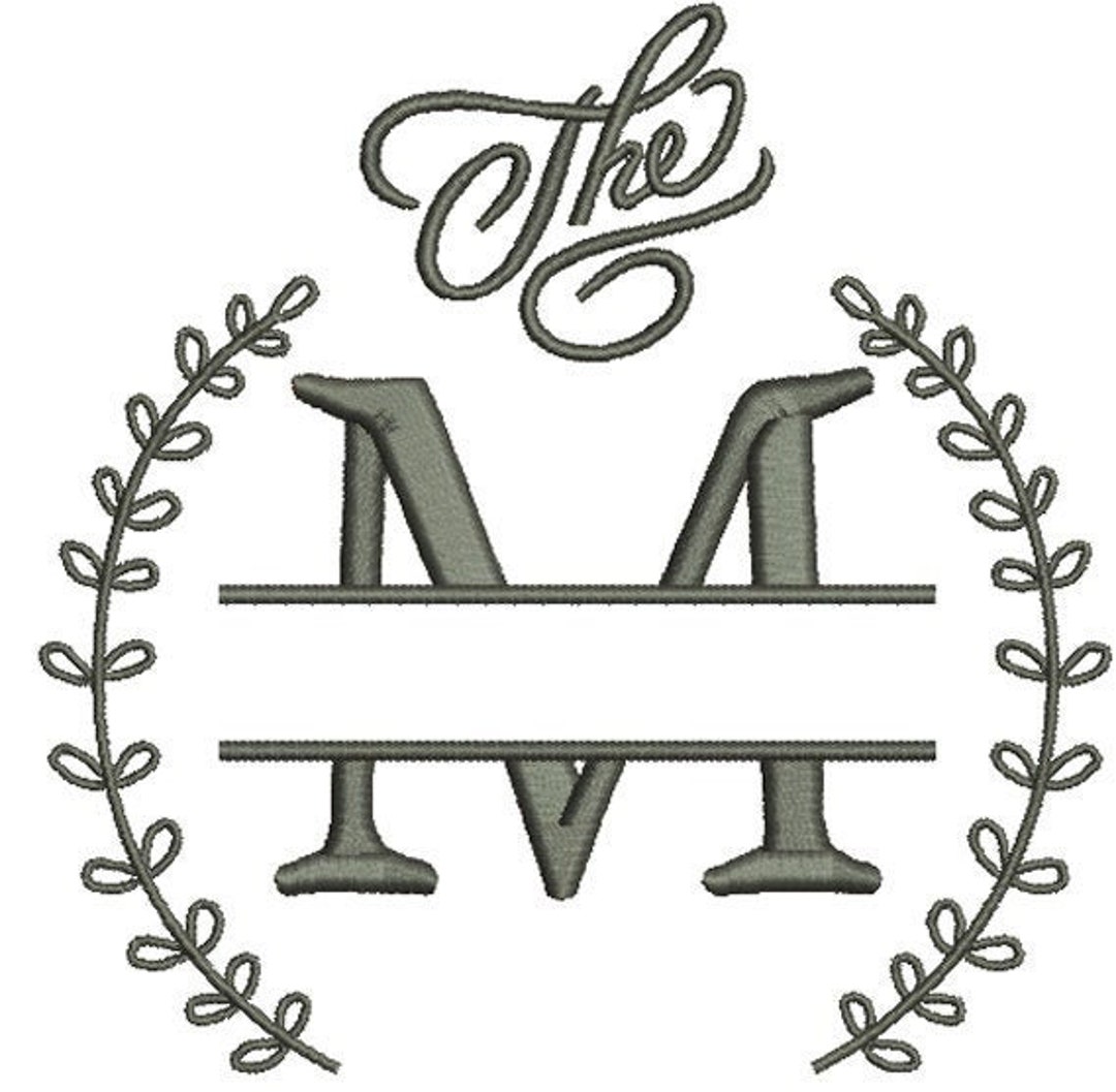 Monogram Wreath Script Machine Embroidery Font / Digital Embroidery ...