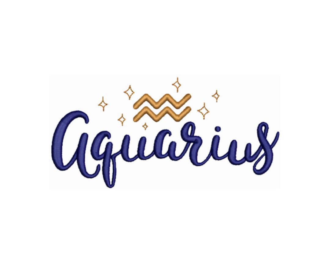 Aquarius Machine Embroidery Design - Zodiac Astrology Symbol - Aquarius ...