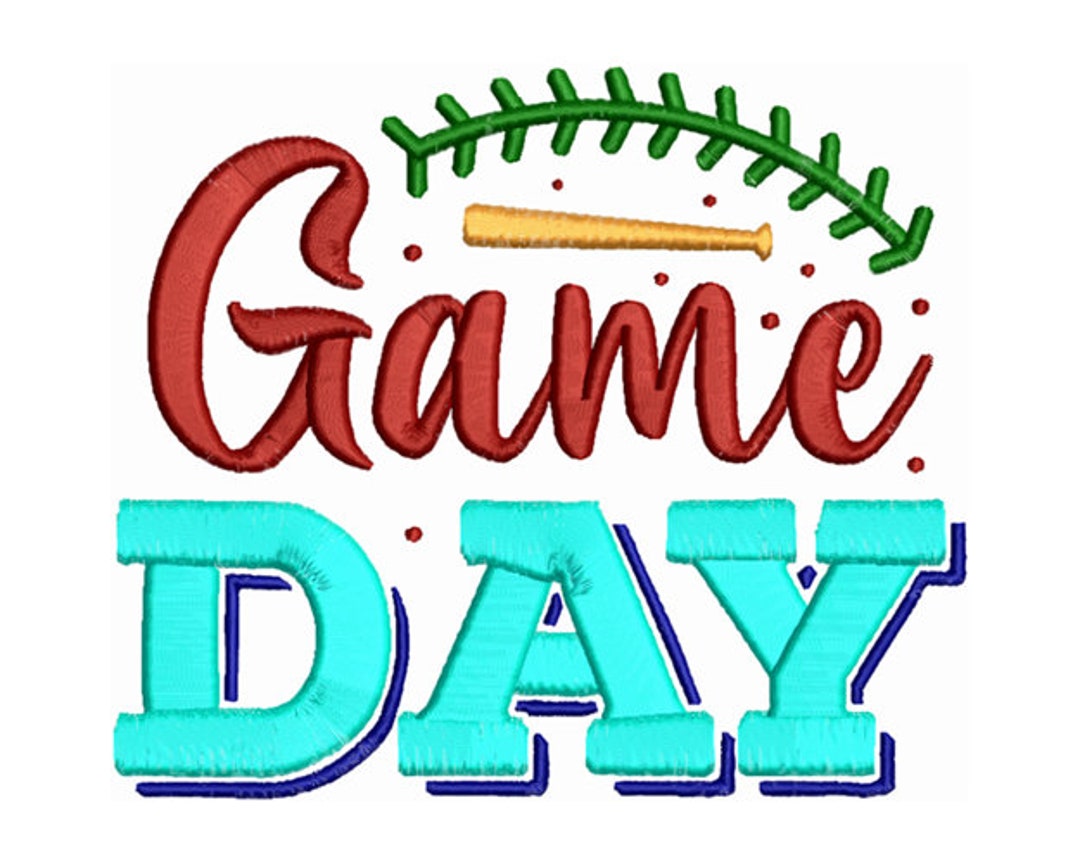 Game Day Machine Embroidery Design Baseball Bat Embroidery Sport ...
