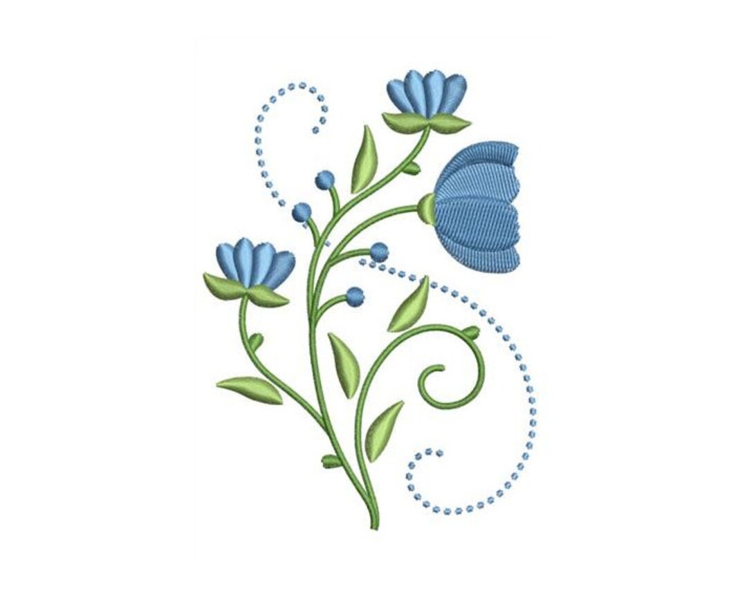 Beautiful Blue Flowers - Floral Stitch Pattern for DIY Projects - Home ...