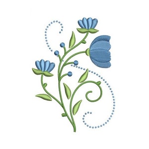 Beautiful Blue Flowers - Floral Stitch Pattern for DIY Projects - Home ...