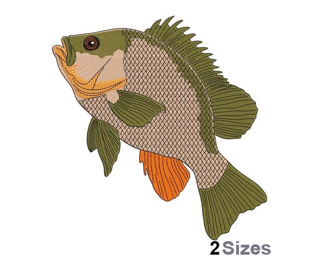 Sunfish Embroidery - Fish Embroidery - Aquatic Embroidery - Ocean ...