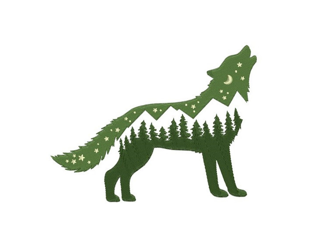 Wolf Howl - Machine Embroidery Design - 2 Sizes - Etsy