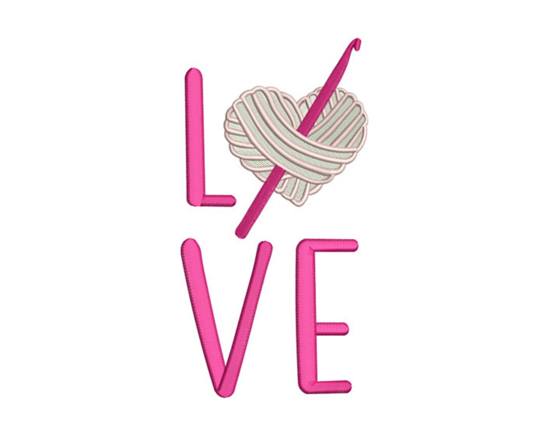Love Crochet - Crochet Embroidery Pattern - Cute Crochet - Machine ...