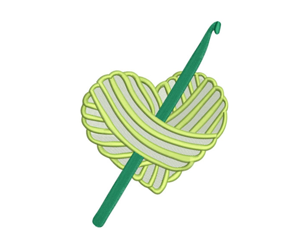 Yarn Ball Heart Embroidery Design - Cozy Fiber Art Design- Machine ...