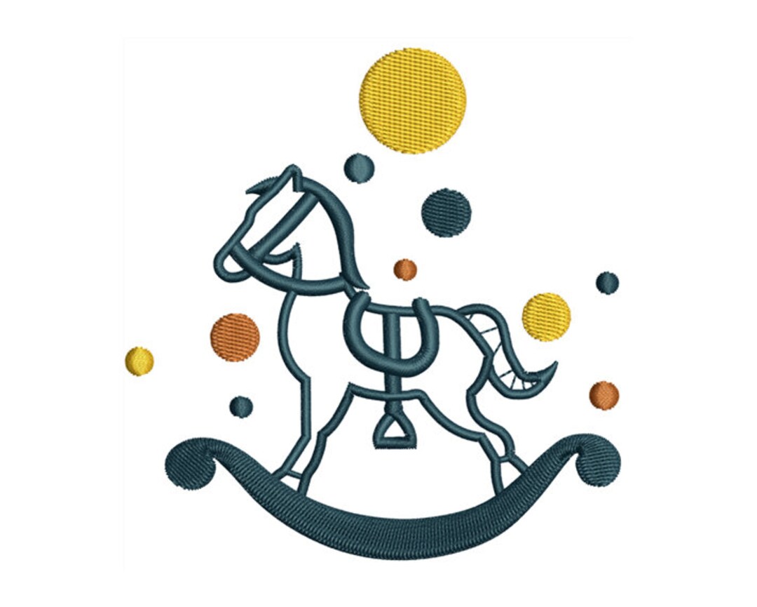 Rocking Horse Outline Machine Embroidery Design 2 Sizes - Etsy