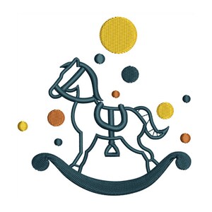 Rocking Horse Outline Machine Embroidery Design 2 Sizes - Etsy