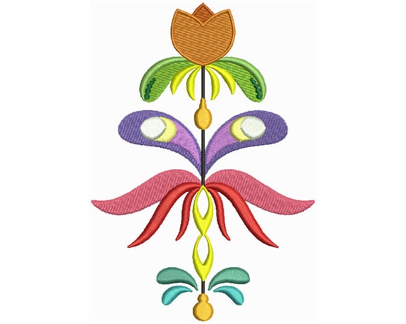 Colorful Flower Machine Embroidery Design / Floral Petals - Etsy