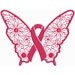 Pink Butterfly With Cancer Ribbon - Machine Embroidery Design ...