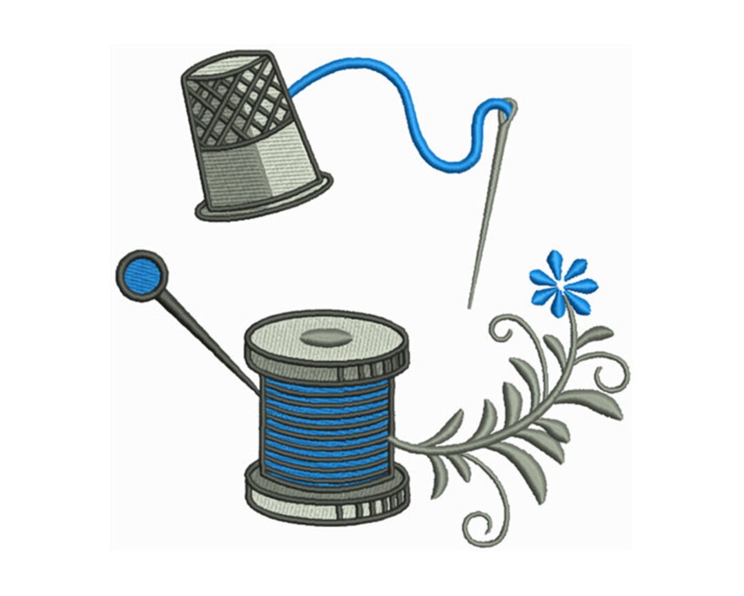 Charming Machine Embroidery Design: Thimble and Thread Delight ...